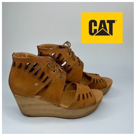 Caterpillar | Shoes | Caterpillar Cat Brand Alma Wedge Sandals Gootwear ...